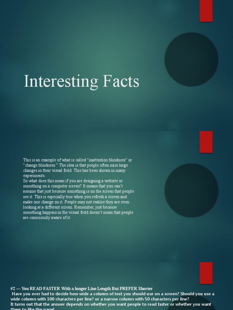 Interesting Facts | PDF | Decision Making | Cognition