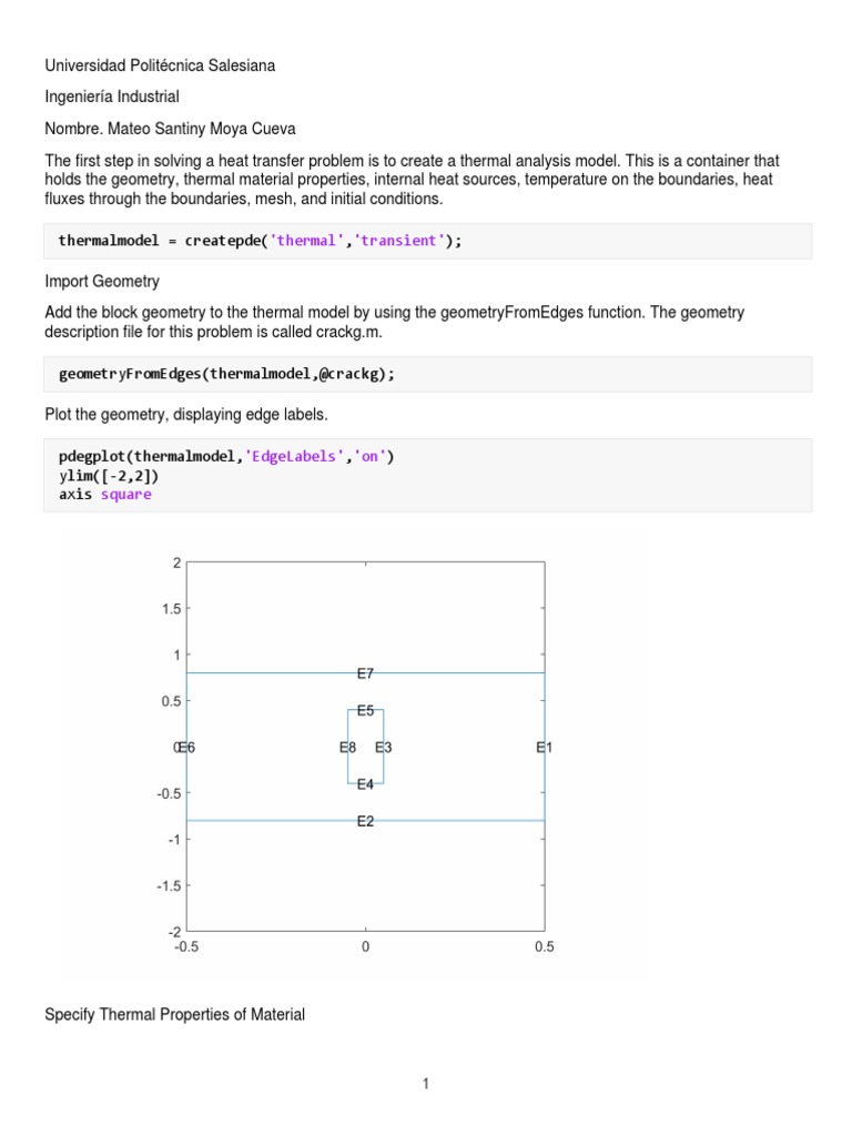 Laboratorio 1 Matlab | PDF | Flux | Heat Transfer