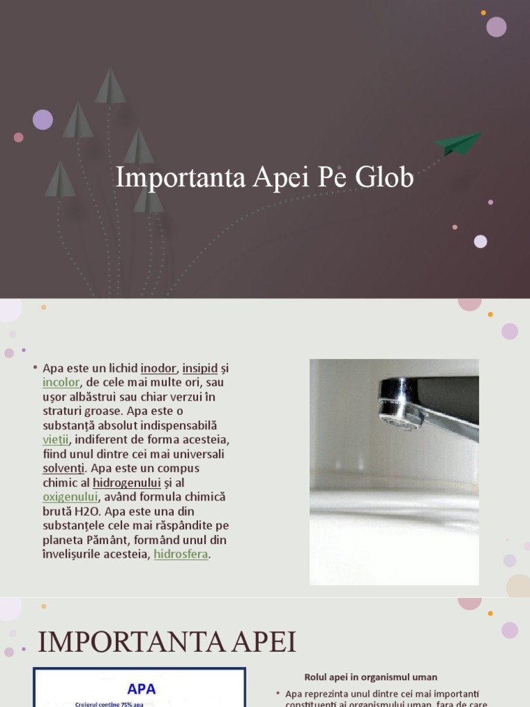 Importanta Apei | PDF