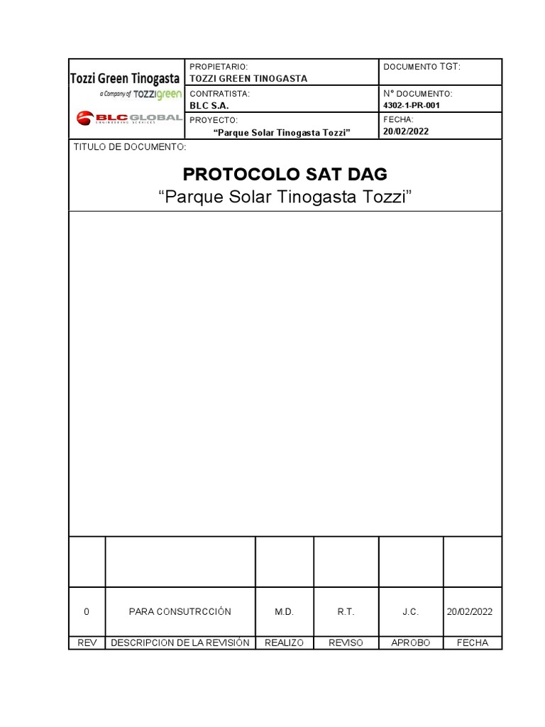 4302-1-PR-001 Rev0 - Protocolo SAT DAG | PDF | Cantidades fisicas ...