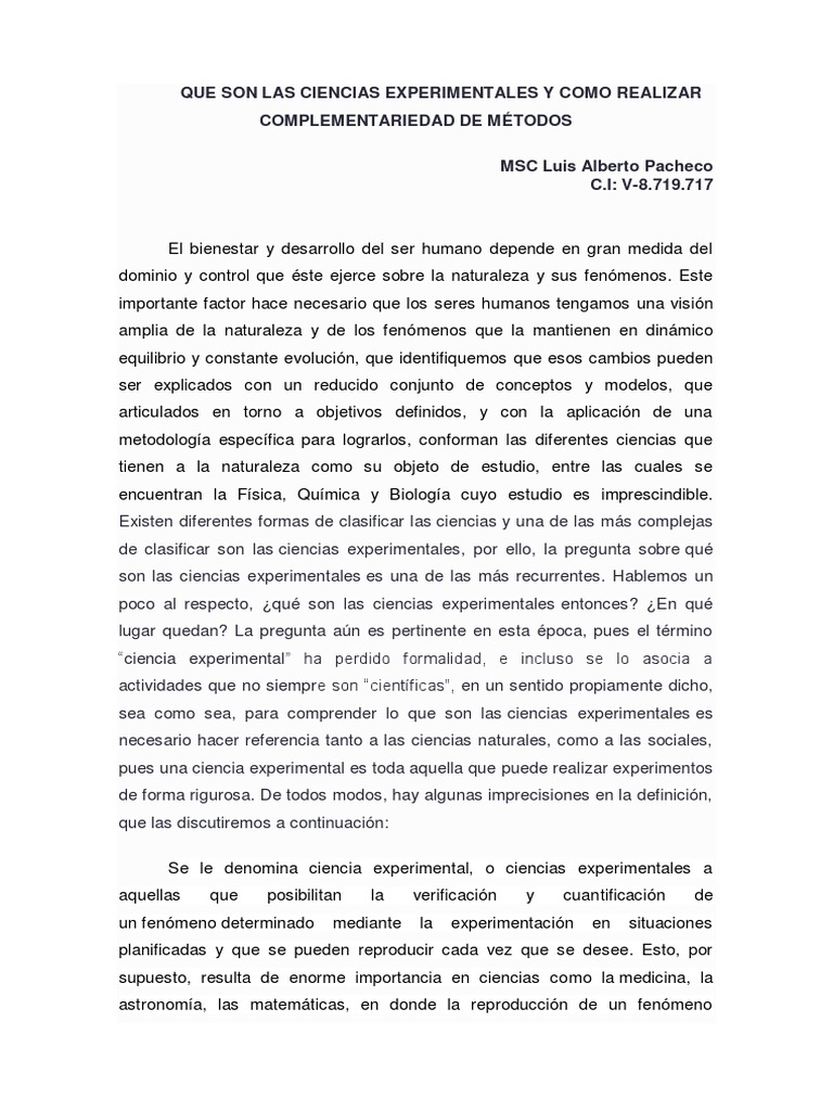 Mapa de Ciencias Experimentales | PDF | Science | Teoría