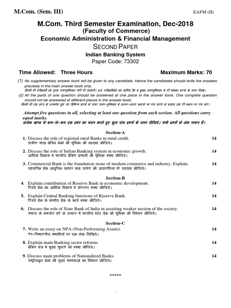 III Sem Eafm Indian Banking System New | PDF | Financial Services | Banking