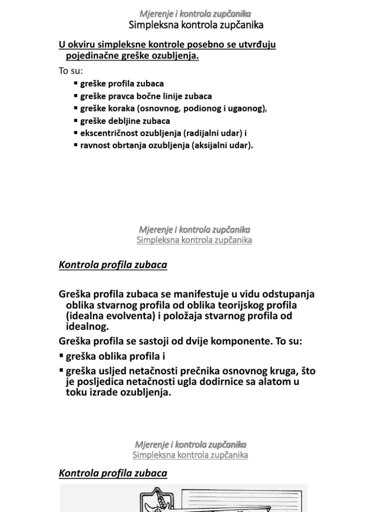 Mjerenje i Kontrola Zupčanika II | PDF