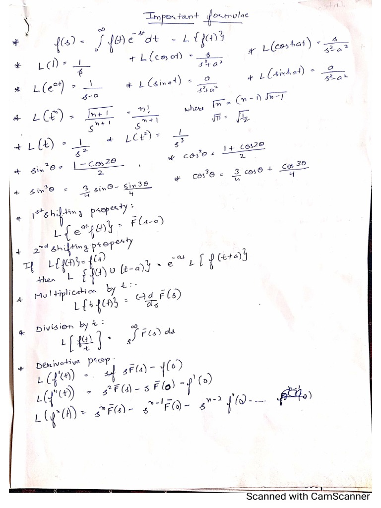 Imp Formula + Derivations | PDF Imp Formula + Derivations | PDF