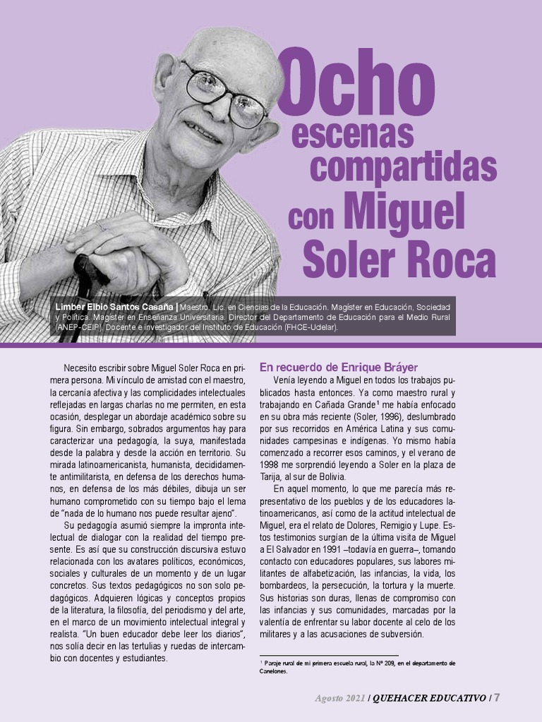 Escenas Compartidas: Miguel Soler Roca | PDF | México | Uruguay