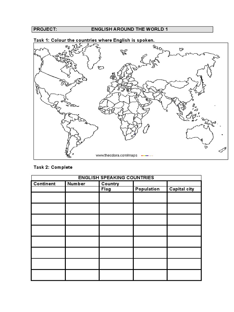 English Around The World Worksheet | PDF