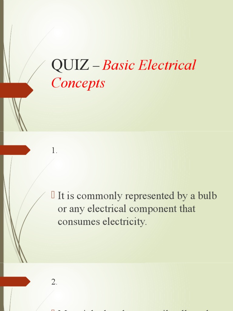 QUIZ – Basic Electrical Concepts_FINAL | PDF