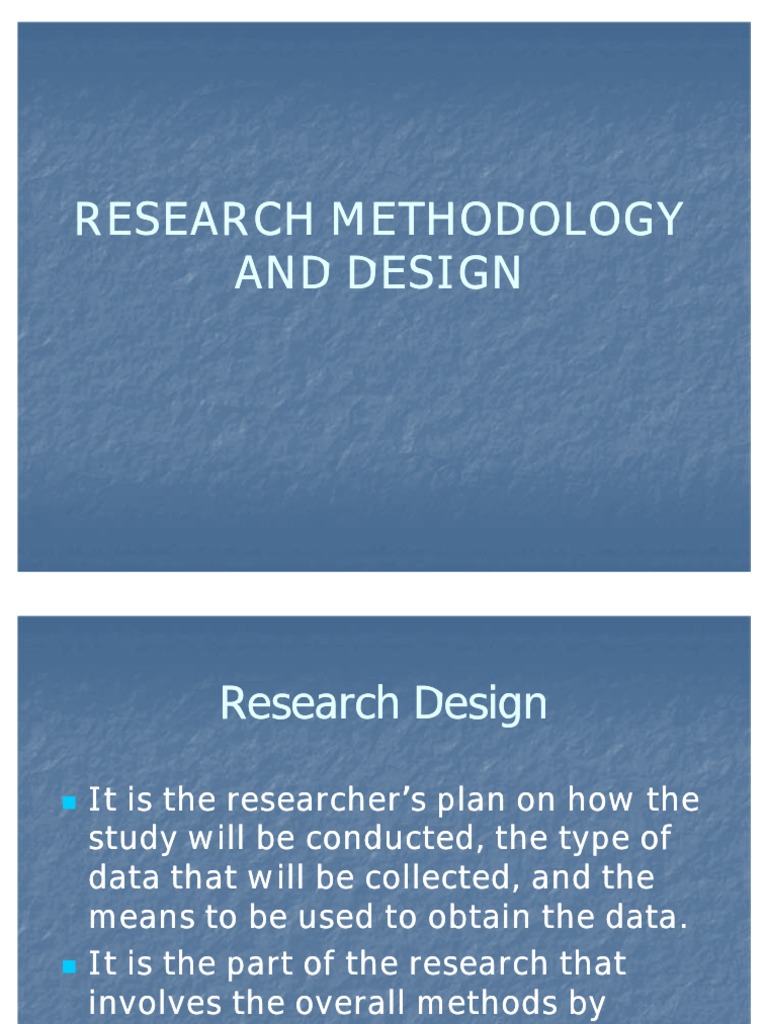 Research Methodology and Design-1 | PDF | Experiment | Sampling ...