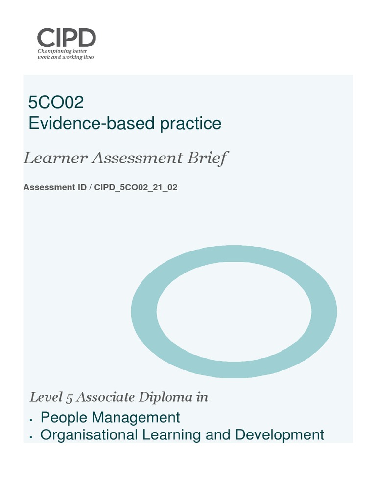 5CO02 Evidence-Based Practice: Learner Assessment Brief | PDF | Evaluation | Decision Making