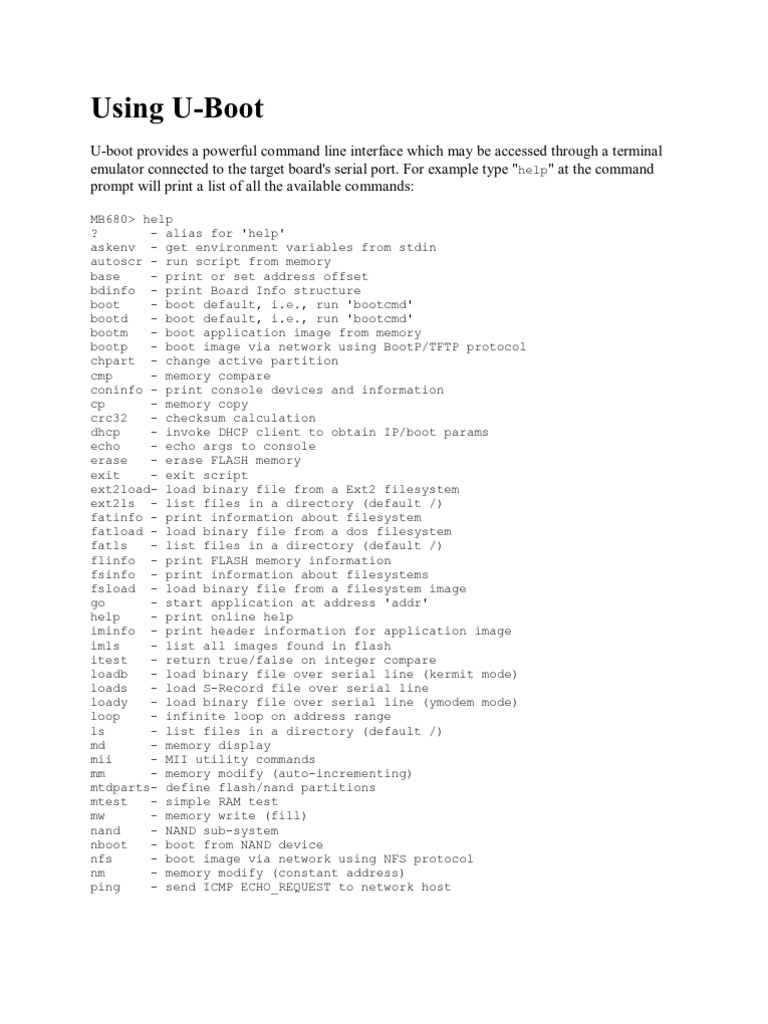 Using U Boot | Download Free PDF | Booting | File System