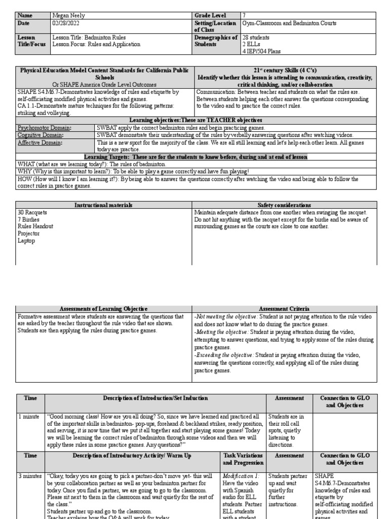 Edtpa Lesson Plan 5 | Download Free PDF | Learning | Educational Psychology