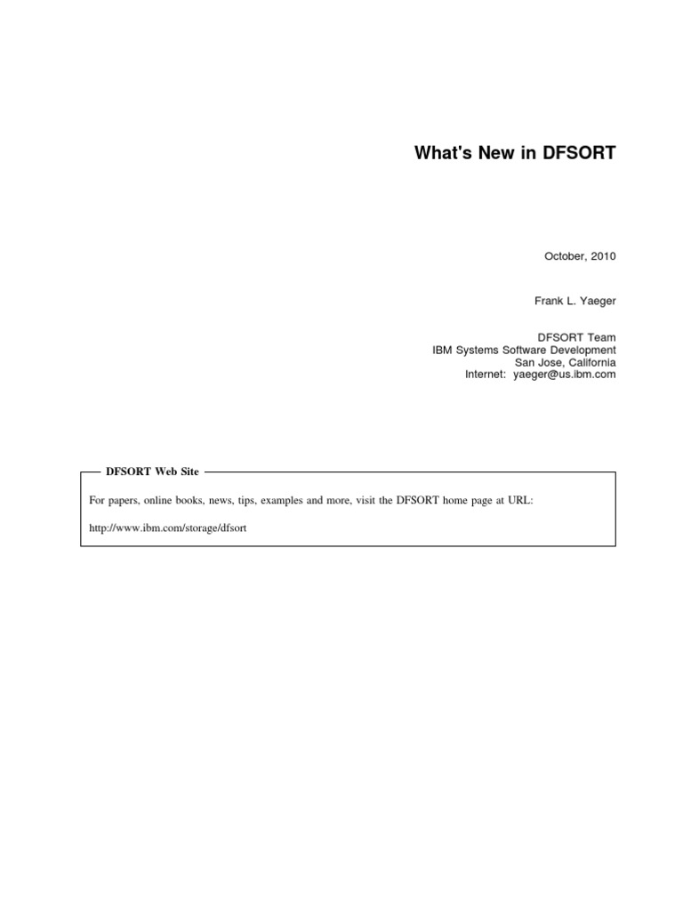 DFSORT Enhancements Overview 2010 | PDF | Comma Separated Values | Data