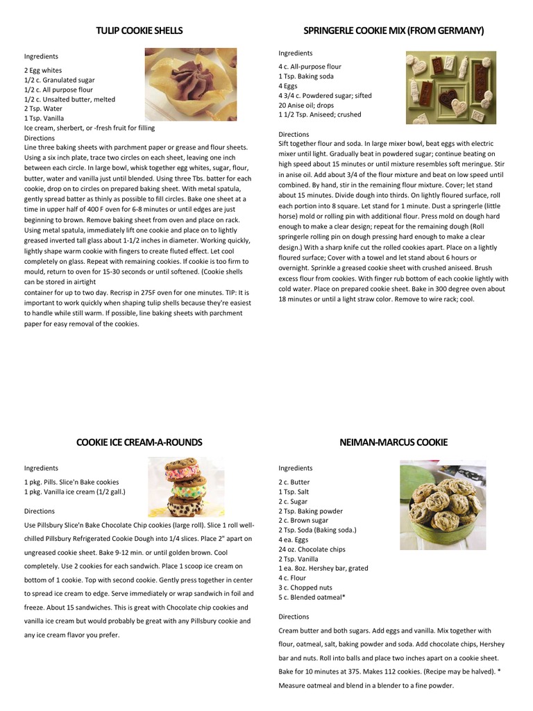 Cookie Recipes | PDF