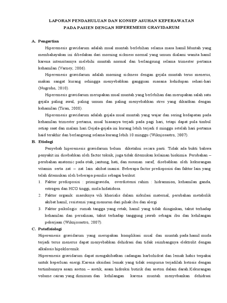 LP Konsep Askep Heg (Hiperemesis Gravidarum) | PDF