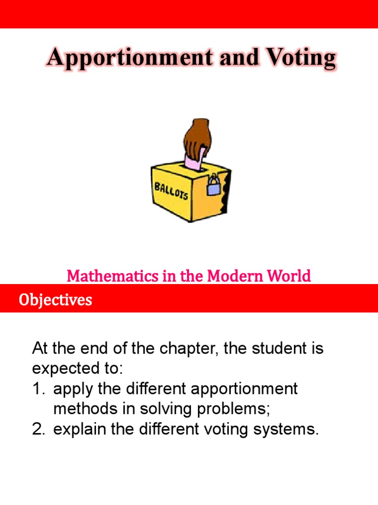 Apportionment Methods in Voting | PDF | Social Science