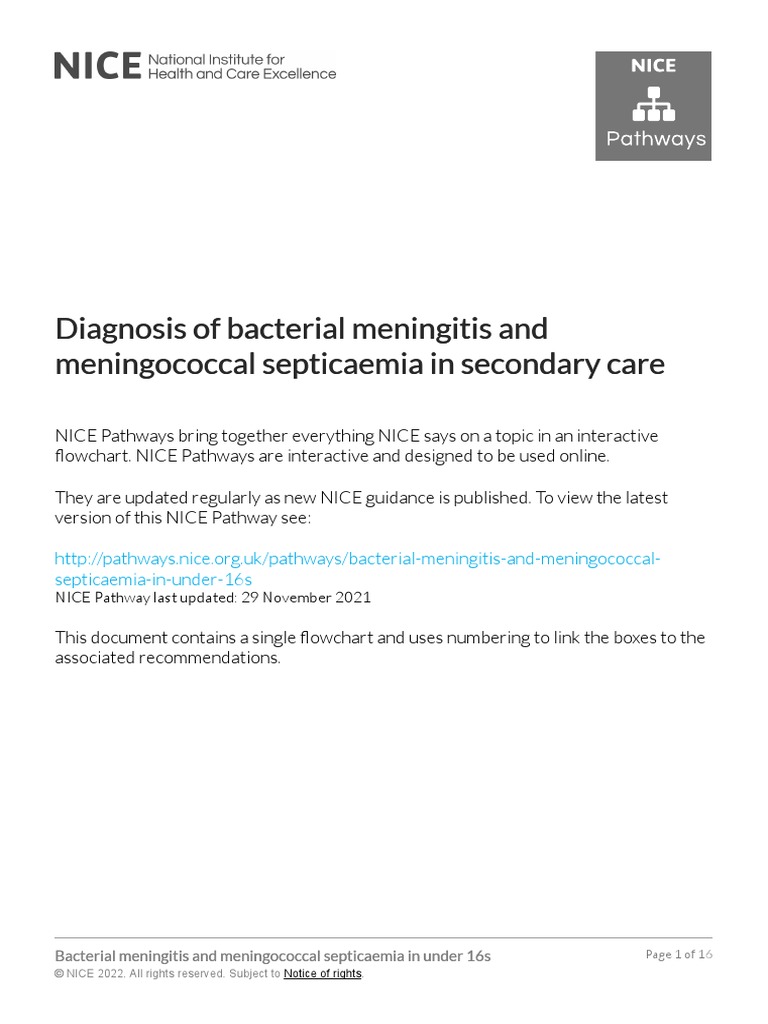 Bacterial Meningitis and Meningococcal Septicaemia in Under 16s ...