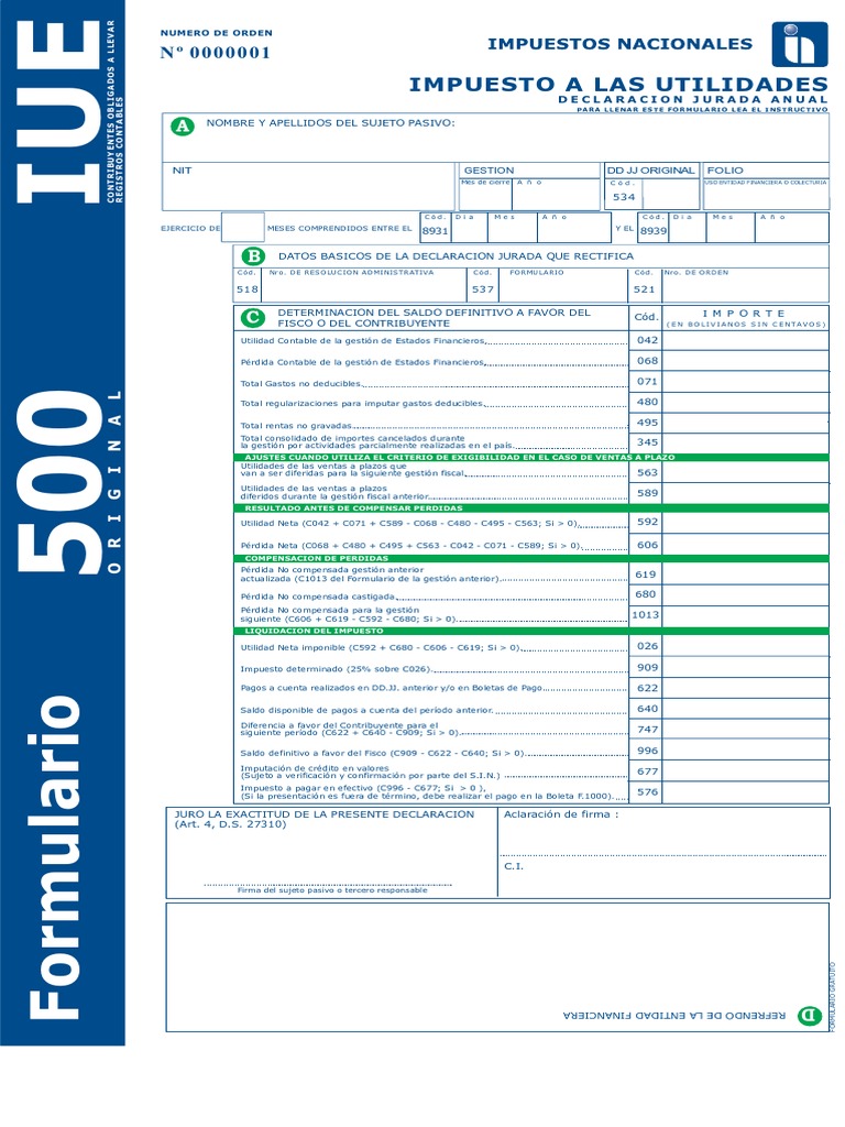 Form-500 Iue | Descargar gratis PDF | Impuestos | Contabilidad