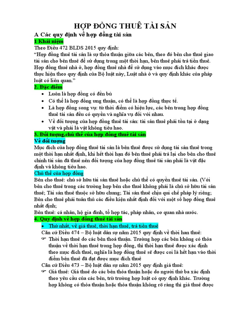 Se PLDC hợp đồng thuê tài sản | PDF