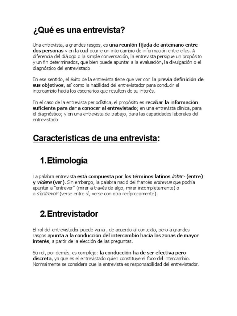 Qué Es Una Entrevista | PDF
