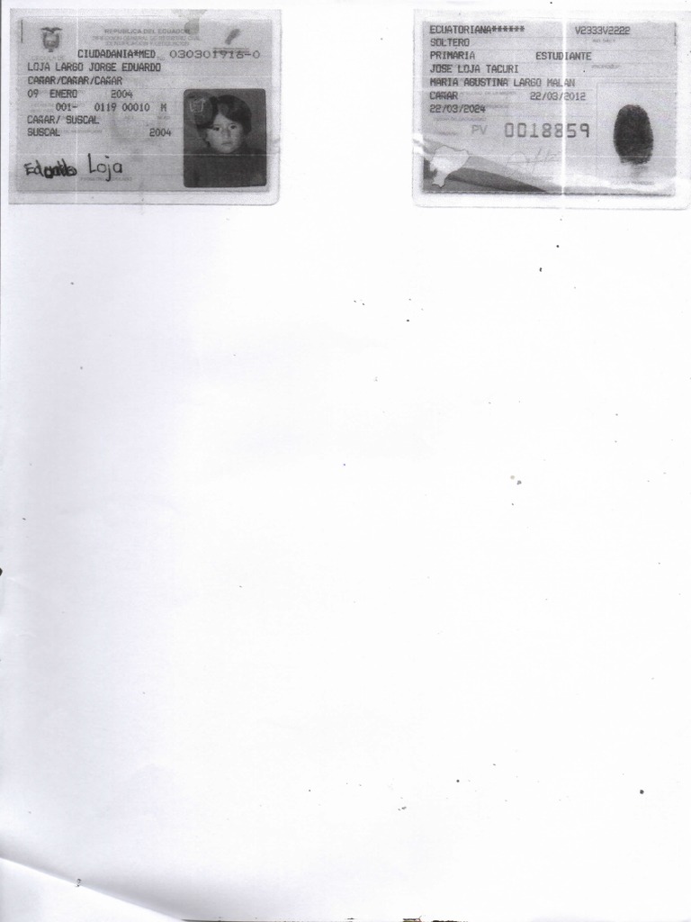 CEDULA EDUARDO LOJA | PDF