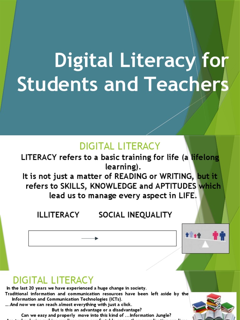 Digital Literacy For Students and Teachers | PDF | Educational ...