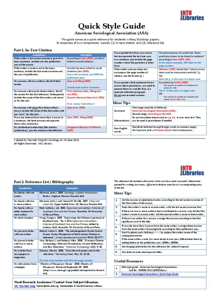 ASA Citation and Reference Guide | PDF | Citation | Ellipsis