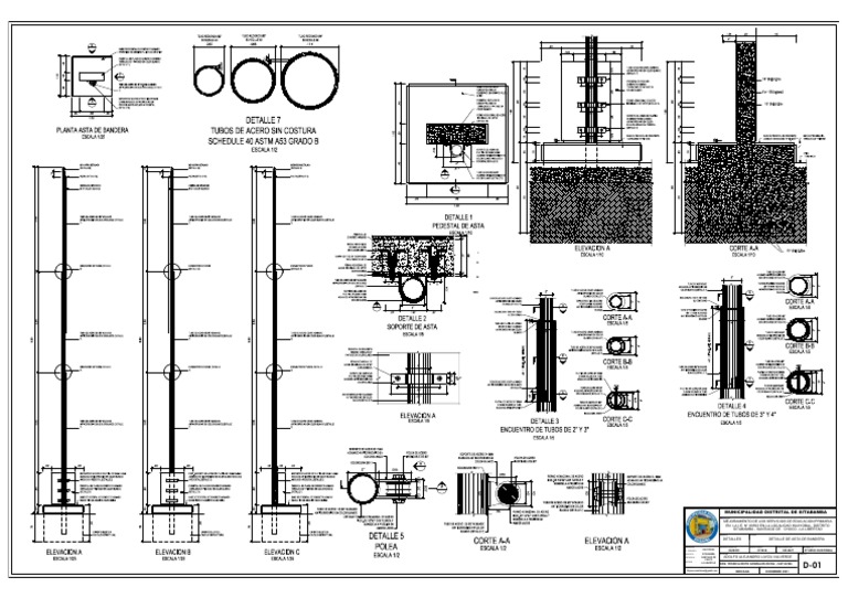 D-01 Detalle de Asta de Bandera-D-01 | Descargar gratis PDF ...