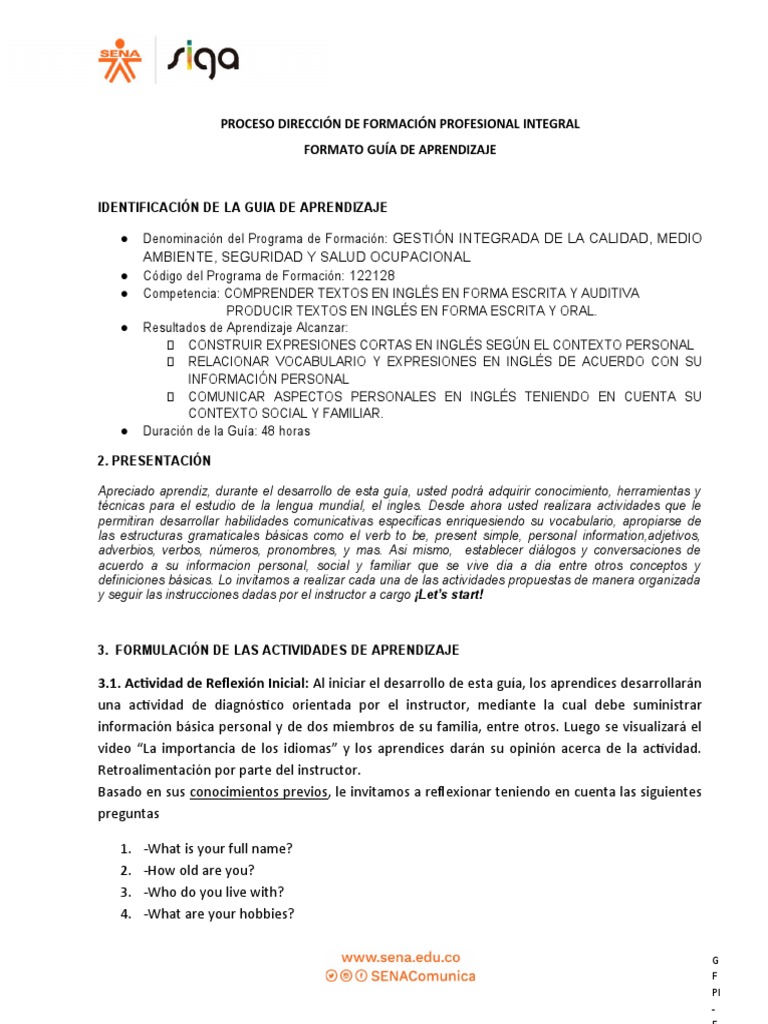 Gfpi-F-019 - Guia - de - Aprendizaje Bilinguismo Titulada 2021 | PDF | Ciencia cognitiva ...