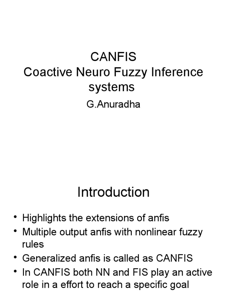 Canfis Coactive Neuro Fuzzy Inference Systems: G.Anuradha | PDF | Computers