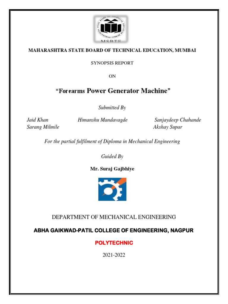 Forearms Power Generator Machine Report | PDF | Electric Motor ...