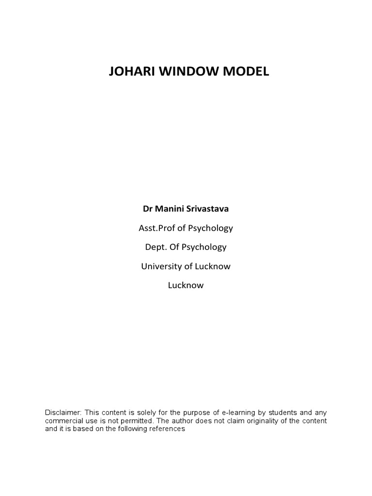 Johari Notes | PDF | Communication | Feeling