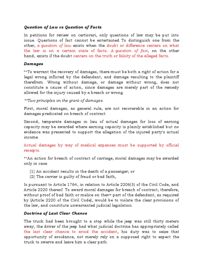 Question of Law Vs Question of Facts: Two Principles On The Grant of ...