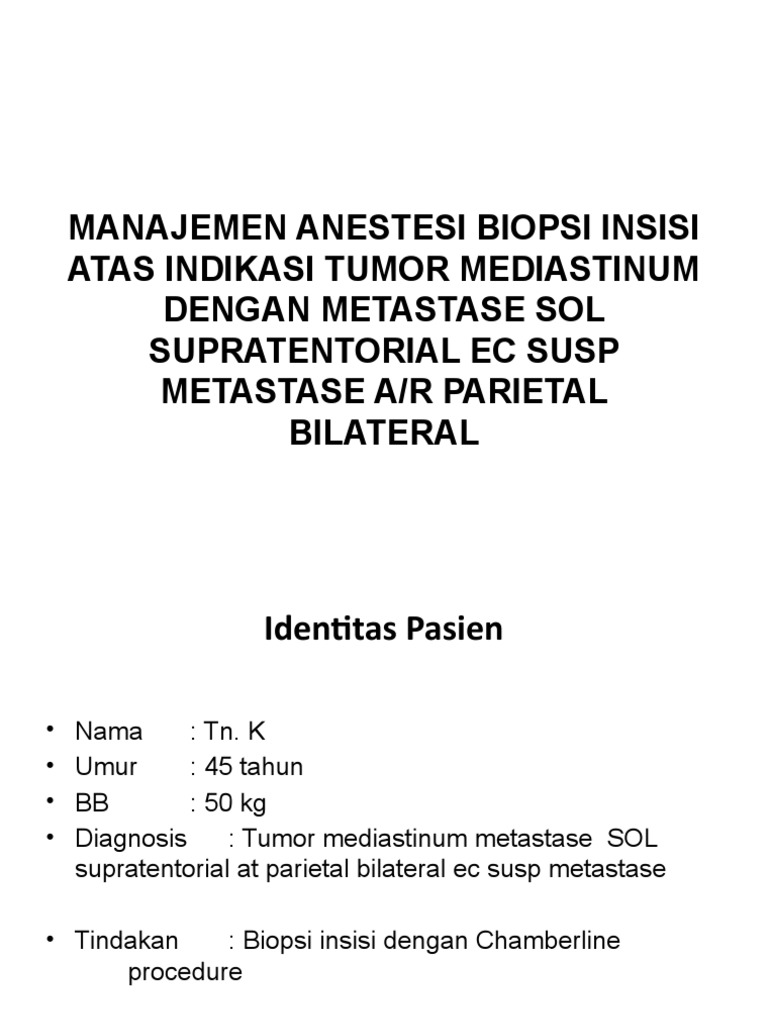 Konsiderasi Tumor Mediastinum Dengan SOL Intrakranial | PDF