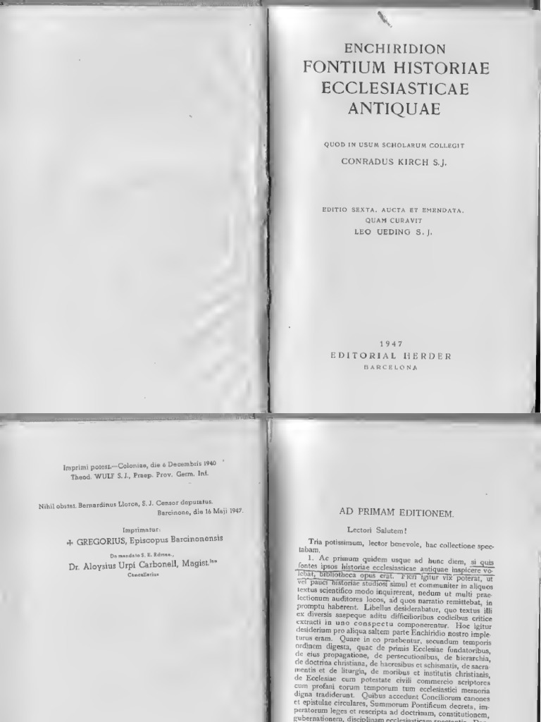 Enchiridion Historiae Ecclesiasticae Antiquae - Text | PDF