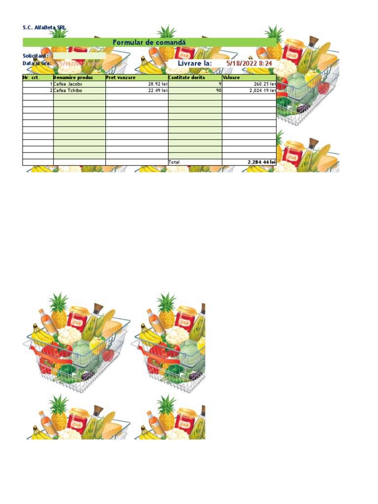 Formular de Comandă Livrare La:: S.C. Alfabeta SRL | PDF
