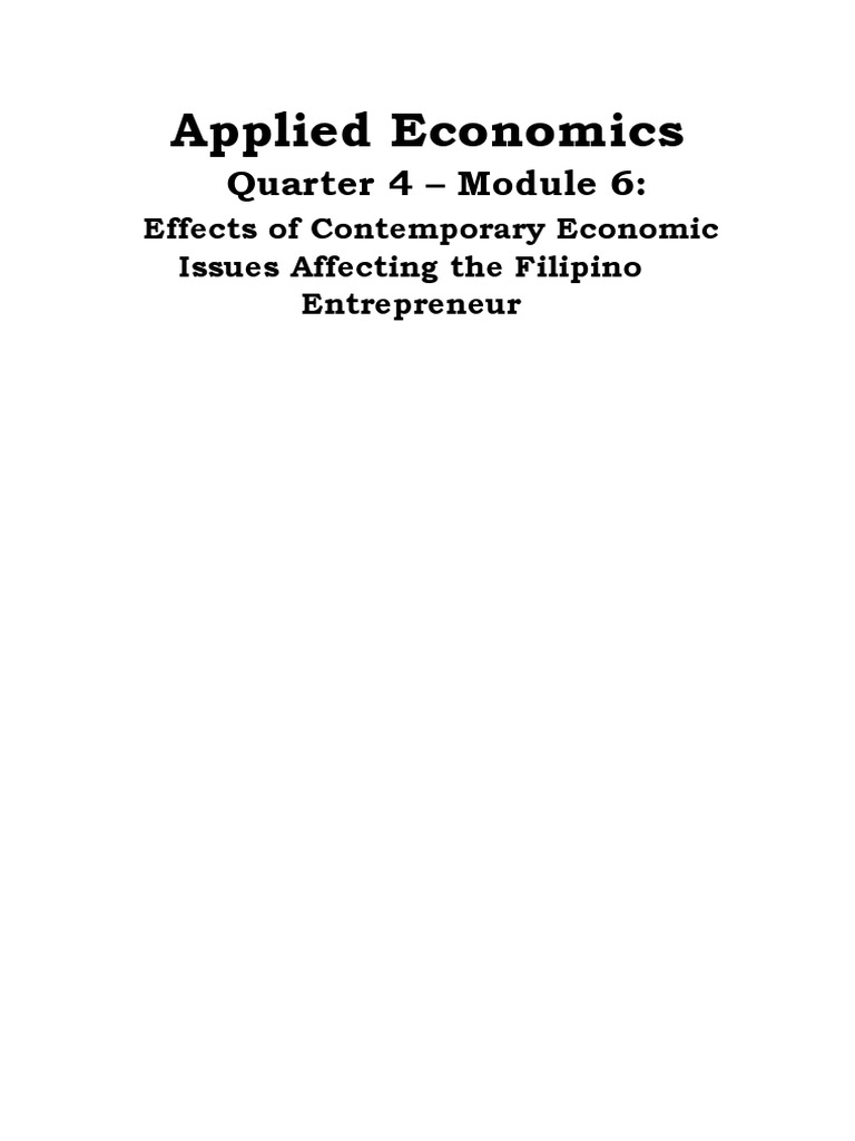 Applied Economics: Quarter 4 - Module 6 | PDF | Interest | Taxes