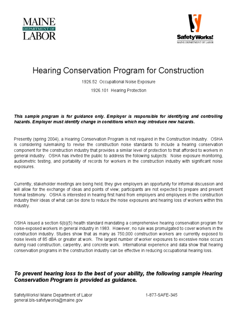 Hearing Conservation Program Overview | PDF | Noise | Sound