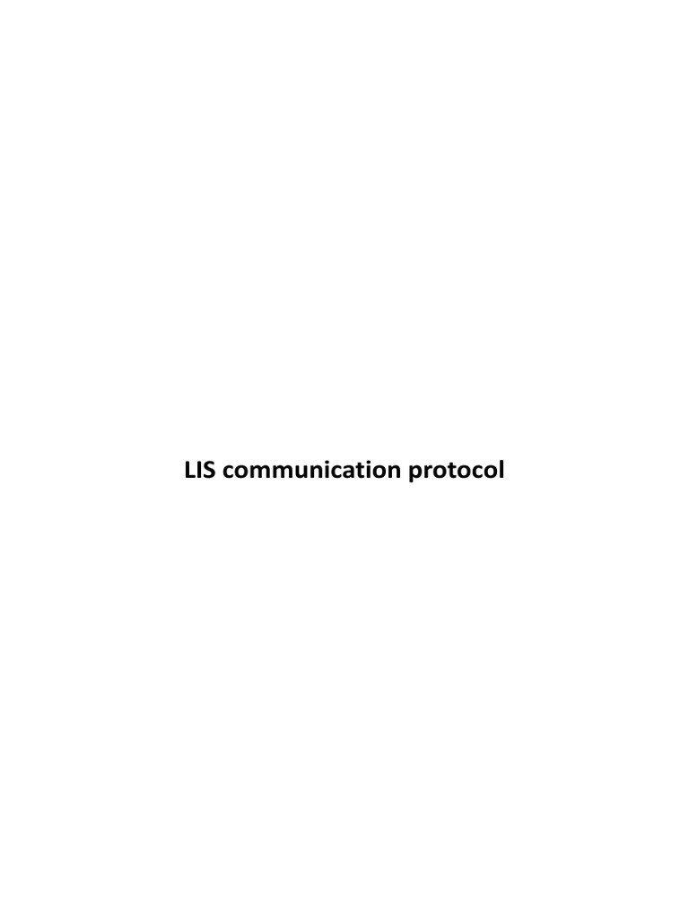 LIS Communication Protocol Overview | PDF | Ascii | Computing