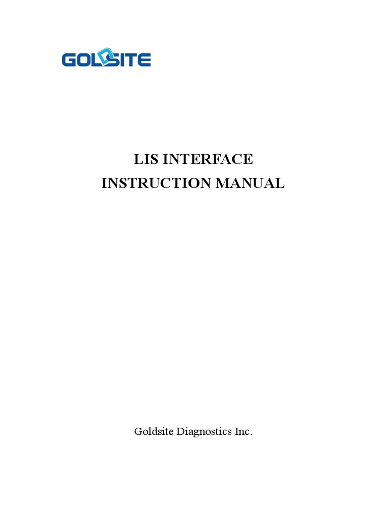 Lis Interface Instruction Manual: Goldsite Diagnostics Inc | PDF | Code ...