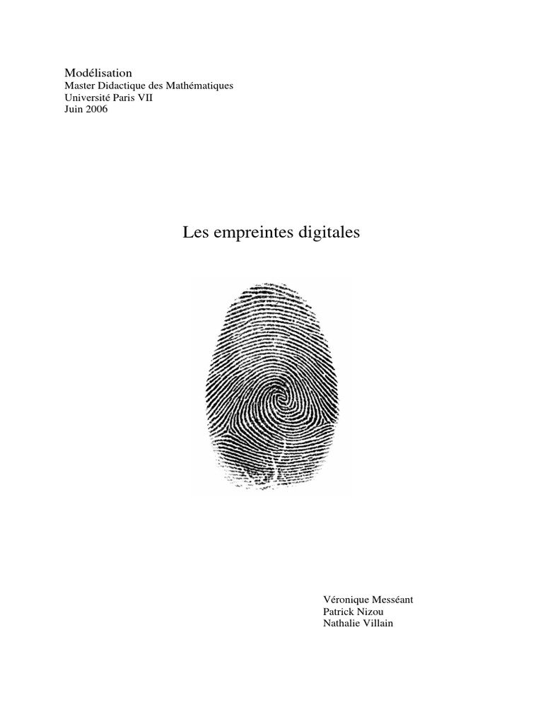 Modélisation des empreintes digitales | PDF | Empreinte digitale