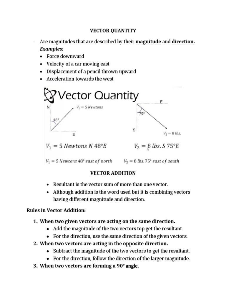Vector Quantity | PDF