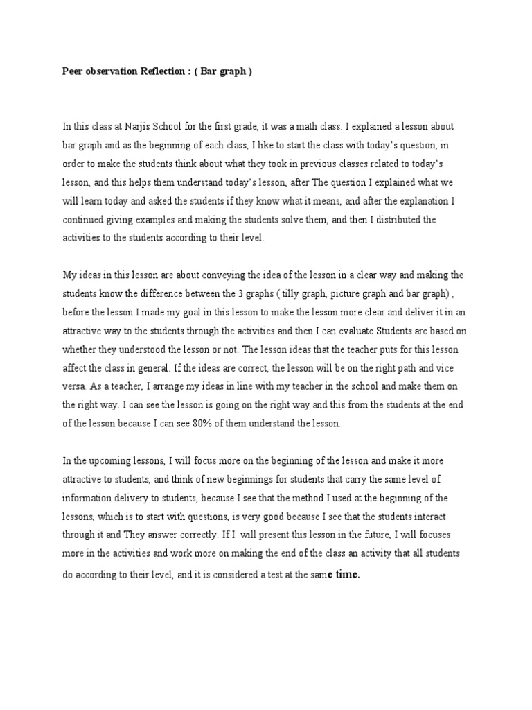 Bar Graph Lesson Reflection | PDF | Career & Growth