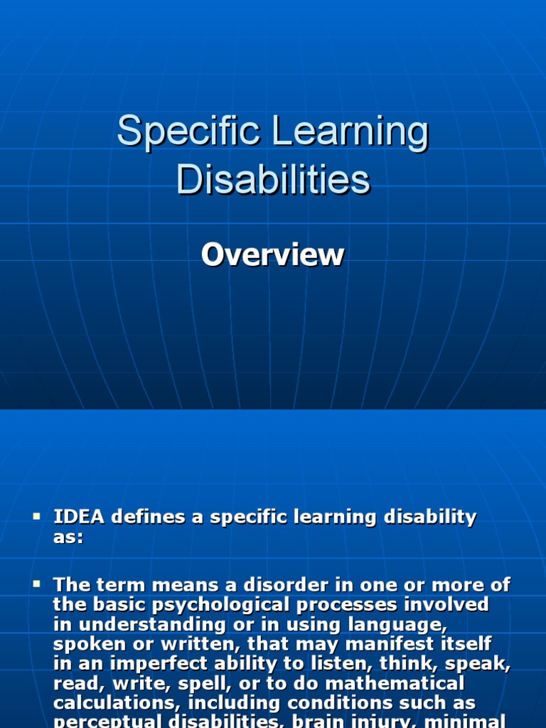 Understanding Specific Learning Disabilities | PDF | Learning ...