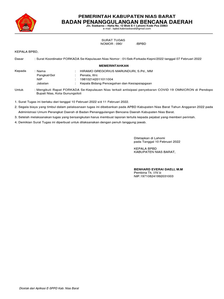 Surat-Tugas Hiramo | PDF