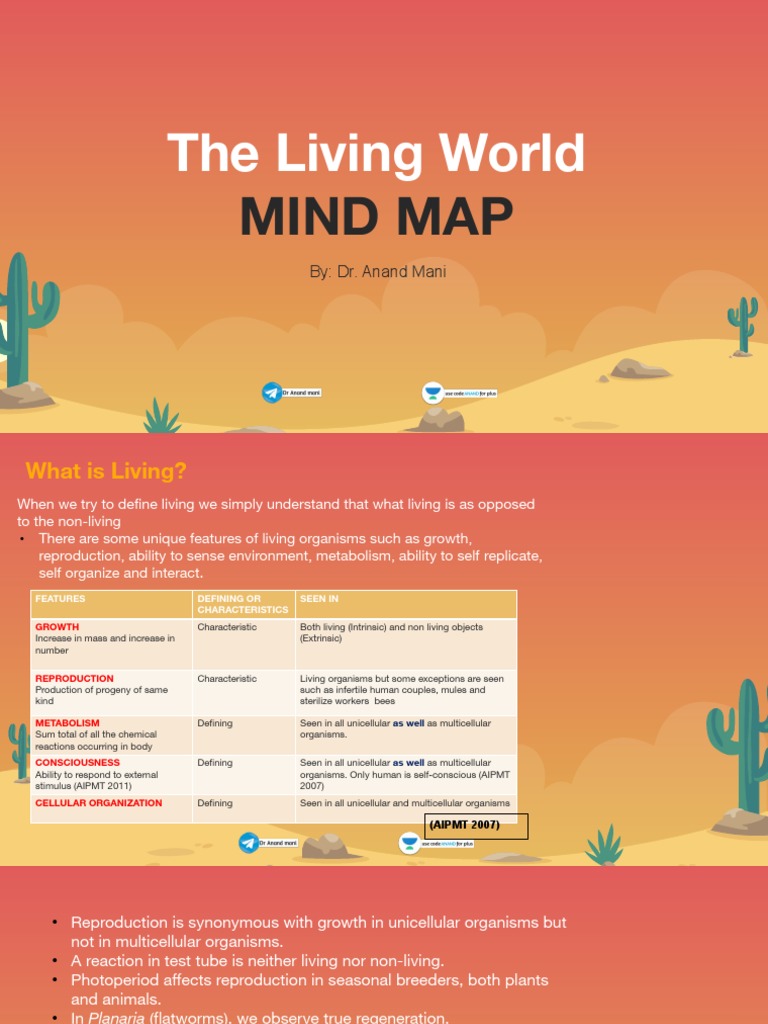 The Living World: Mind Map | Download Free PDF | Taxonomy (Biology ...