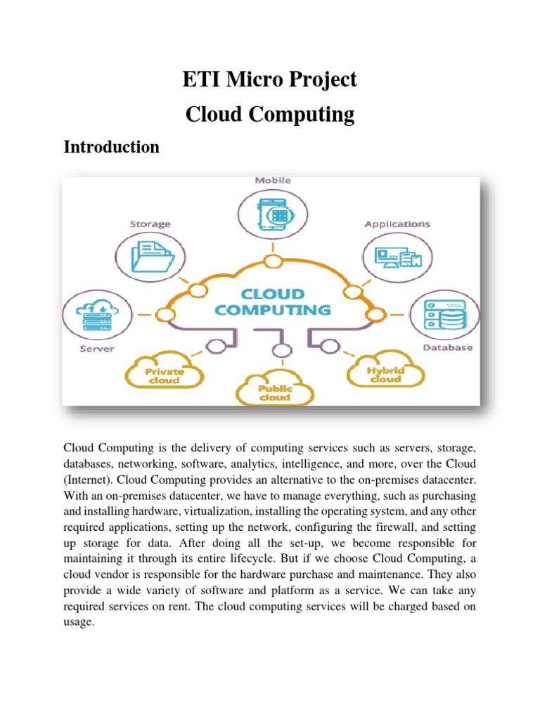 ETI Micro Project Cloud Computing | PDF | Cloud Computing | Software As A Service
