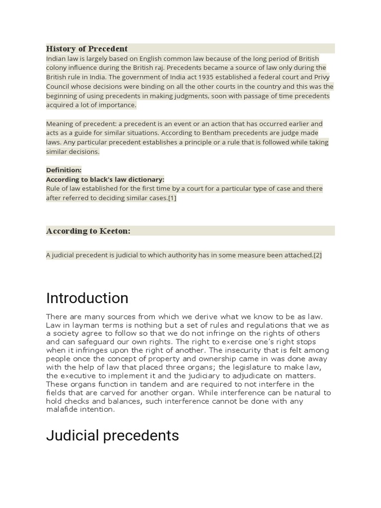 Precedent As Source of Law | PDF | Precedent | Obiter Dictum
