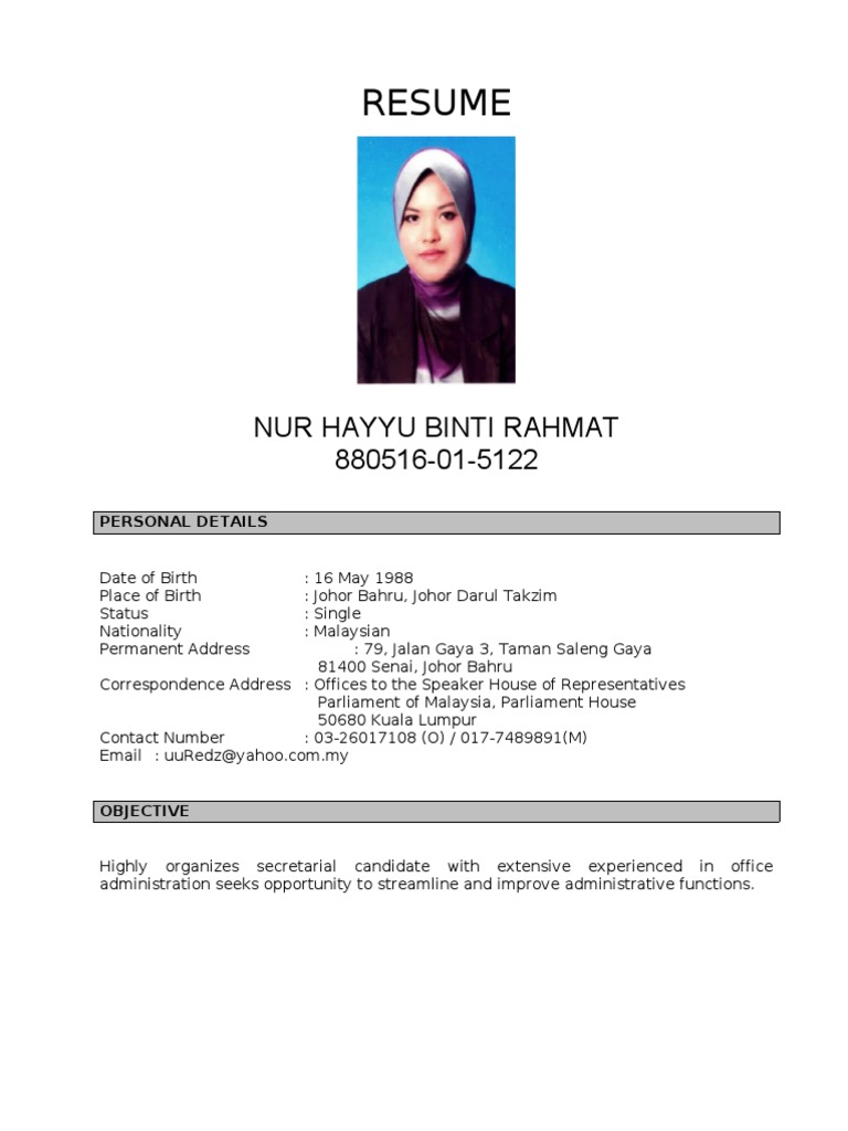 Ayu Resume Update | PDF | Malaysia | Business