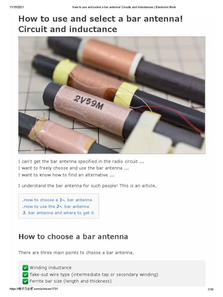 Selecting and Using Bar Antennas Guide | PDF | Amplifier | Capacitor