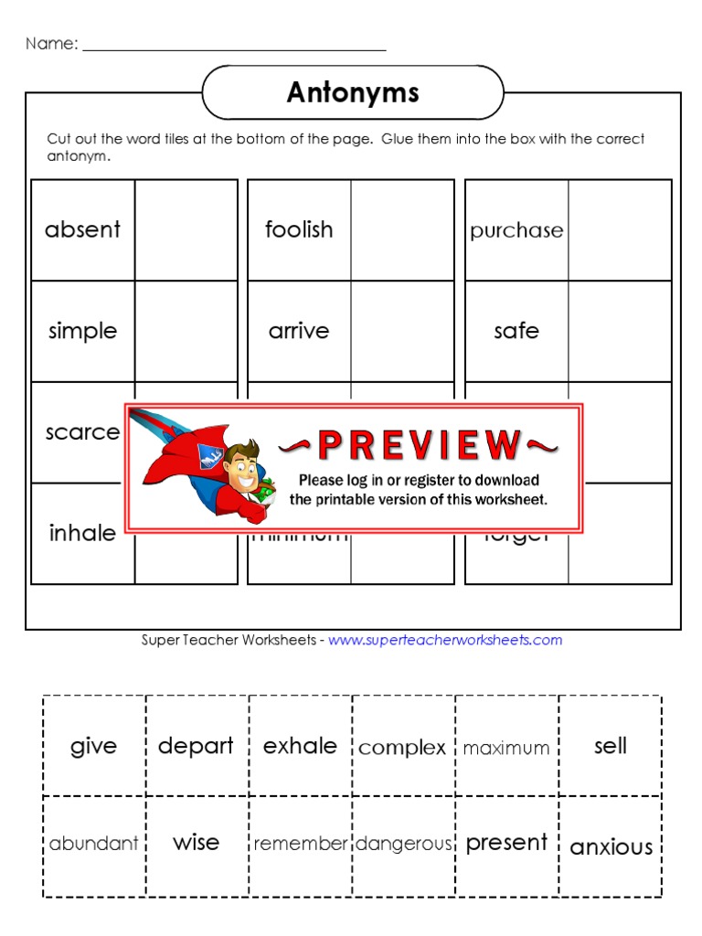 Antonyms Antonyms: Absent Foolish Absent Foolish | PDF